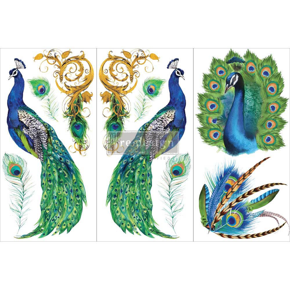 Peacock Paradise | Redesign With Prima Small Decor Transfer - Vintage Charm