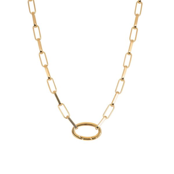 Gold Square Chain Necklace - Vintage Charm