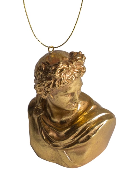 Gold Leaf Apollo Bust Hanging Decoration - Vintage Charm