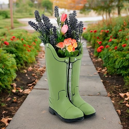 Green Boot Planter | 29cm - Vintage Charm