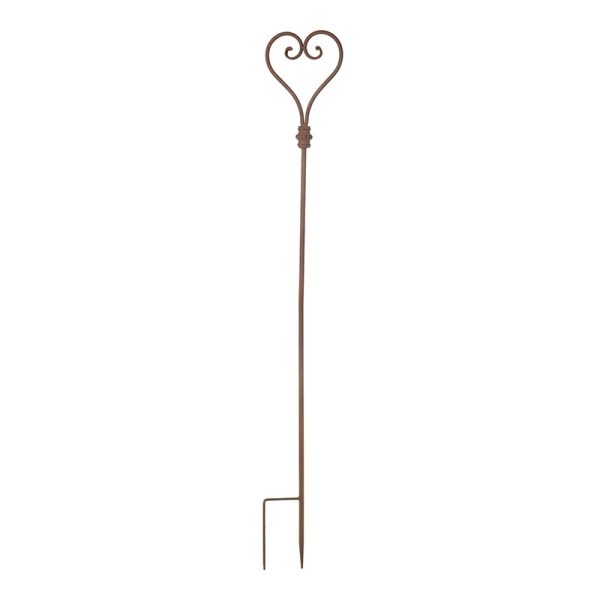 Curly Heart Garden Metal Stake - Vintage Charm
