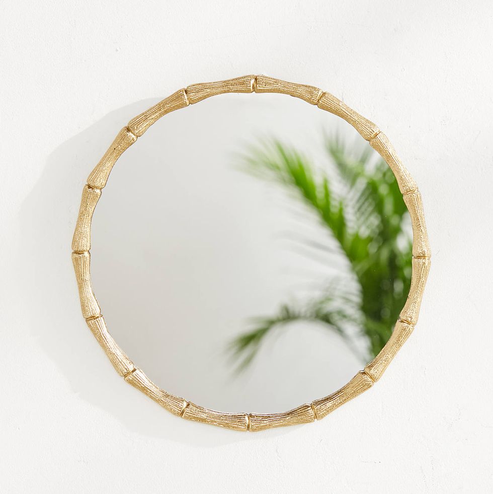 Round Gold Bamboo Mirror - Vintage Charm