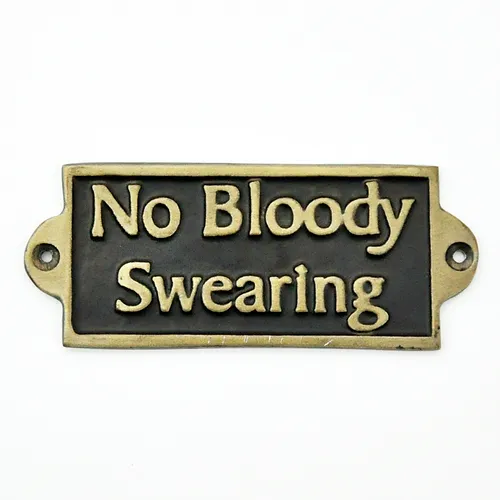 No Bloody Swearing | Metal Sign - Vintage Charm