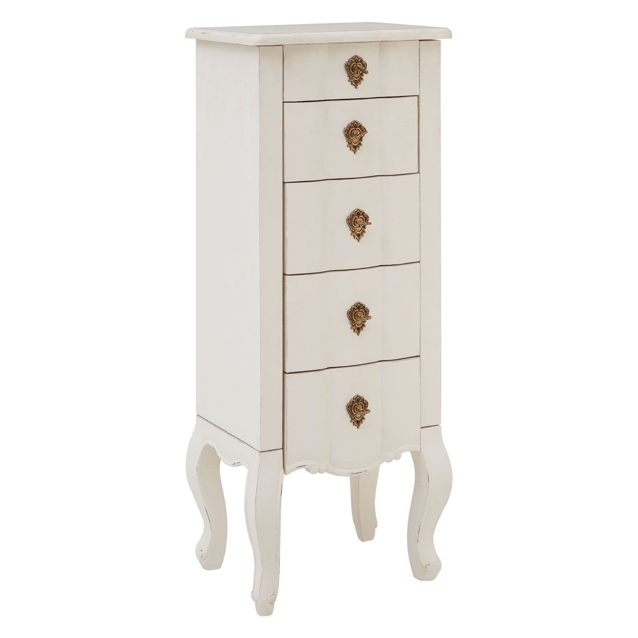Loire 5 Drawer Small Chest White - Vintage Charm